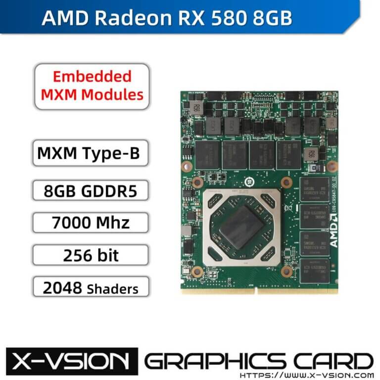 X-VSION Embedded MXM Modules RX 580 8GB GPUs - X-VSION GRAPHICS CARD